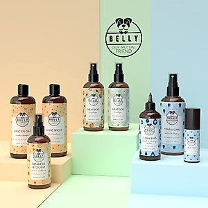 Belly Dog Ear Cleaner - Natural Ear Cleaner for Dogs: for Waxy Ear Canals. Ear Wash for Dogs for Dog Itchy Ears - Dog Ear Wipes Alternative, 8.5 Fl Oz