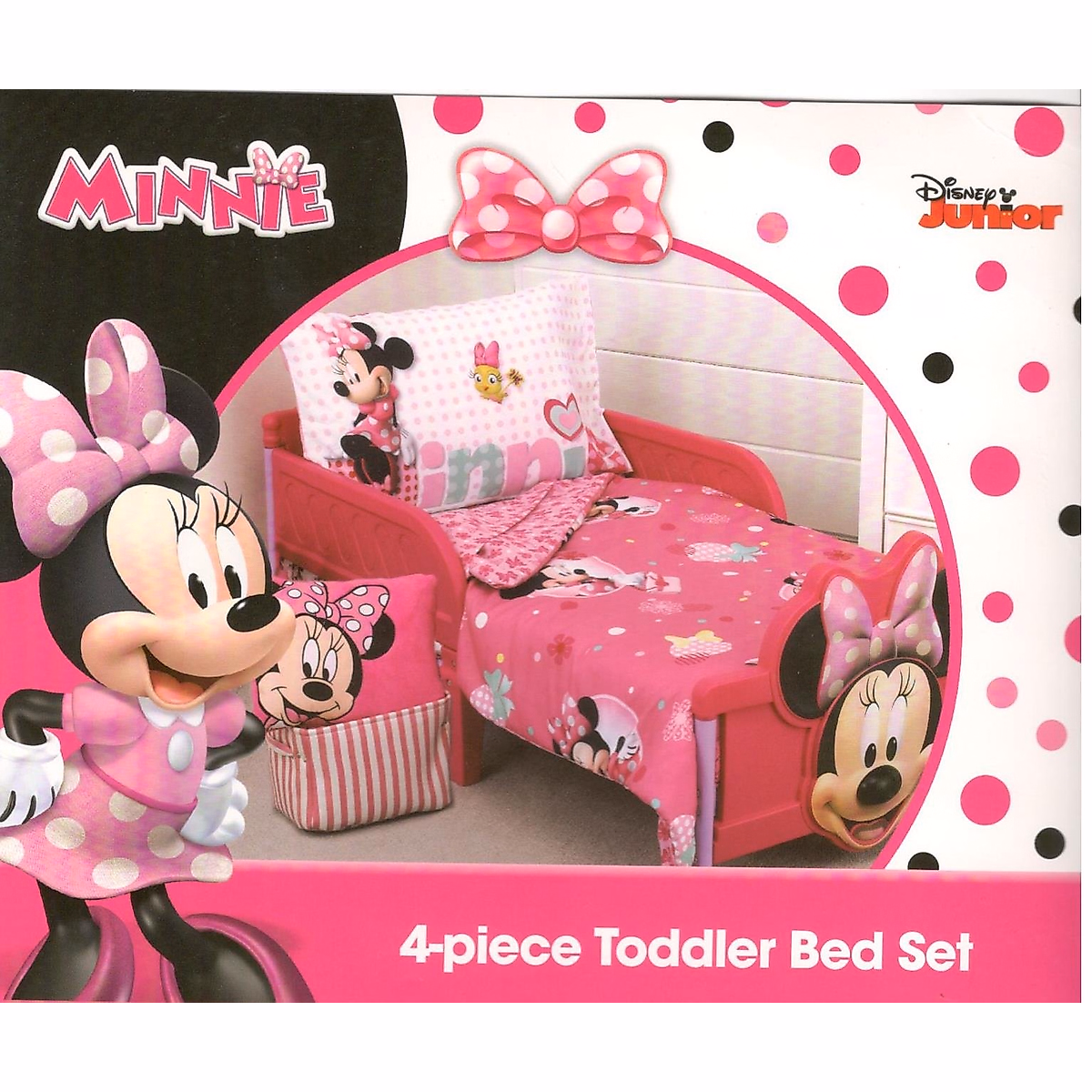 Disney Minnie Mouse Smart & Sweet 4-Piece Toddler Bedding Set - New, Standard crib Mattress