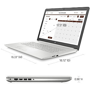 HP Newest Laptop, 17.3" HD+ Non-Touch Display, 11th Gen Intel Core i3-1115G4 Processor, 8GB RAM, 1TB HDD, Webcam, Bluetooth, HDMI, RJ-45, Windows 11 Home, Silver