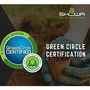 SHOWA 7500PF Biodegradable Powder-Free Nitrile Disposable Safety Glove, Food Safe, 4 Mil Thick, 9.5&quot; Length, X-Small (1 Box)