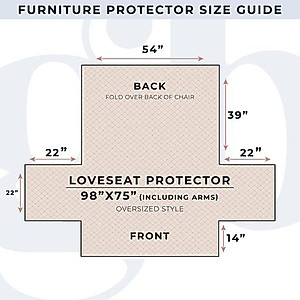 Great Bay Home Patchwork Scalloped Printed Furniture Protector Stain Resistant Loveseat Cover (Loveseat, Taupe)