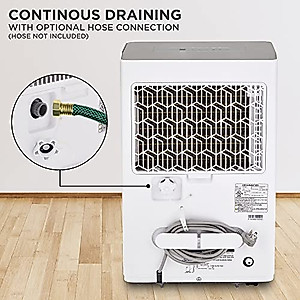Ivation 4,500 Sq. Ft Energy Star Dehumidifier With Pump, Large Capacity Compressor De-humidifier for Big Rooms and Basements with Continuous Drain Hose Connector and Pump, Auto Shutoff and Restart