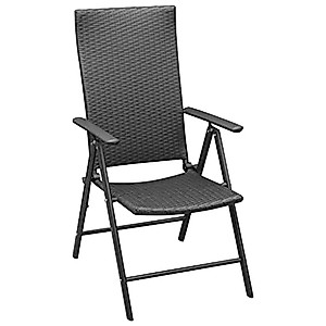 WHOPBXGAD 7 Piece Patio Dining Set Lawn Furniture,Patio Furniture Sets,Patio furnitureSui for patios, Gardens, lawns, Balconies, Poolside,Black Poly Rattan