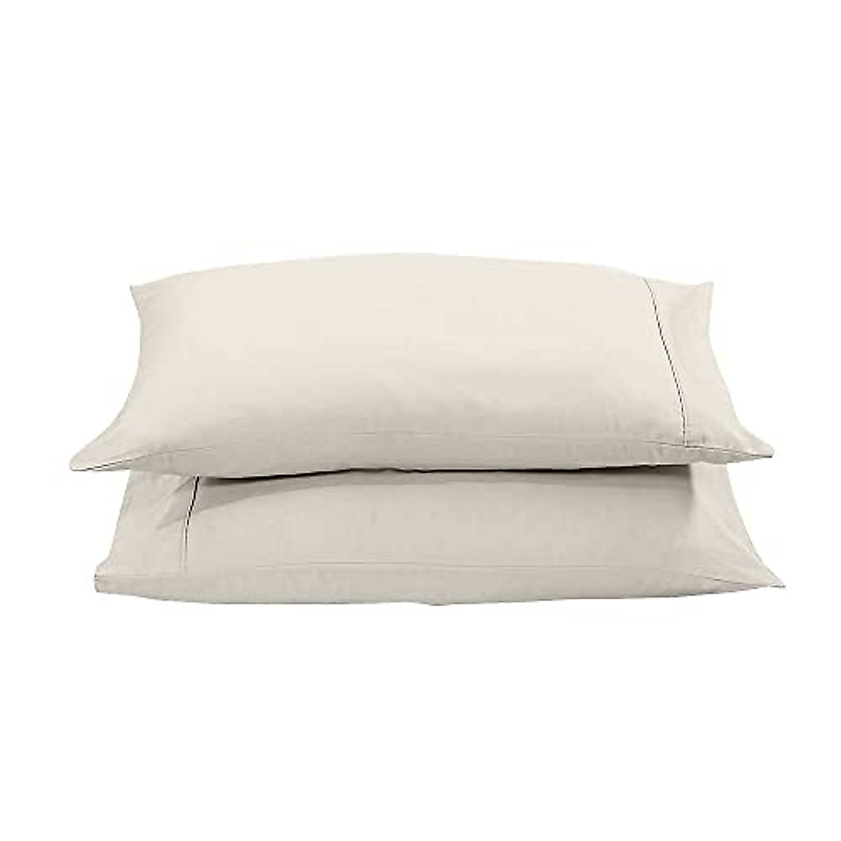 5-Piece Split Queen Sheets - Split Queen Sheets Sets for Adjustable - 600 Thread Count Egyptian Cotton Bedding Sheets and Pillowcases - Fitted Sheet Fits Upto 15" Deep Mattress, Ivory Solid