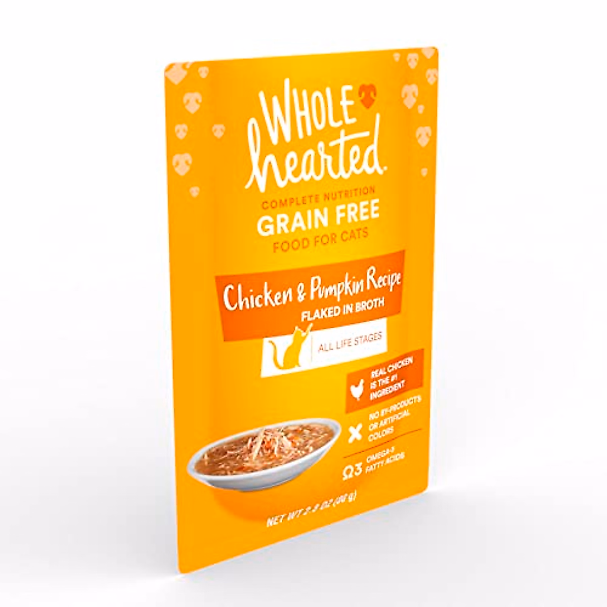 WholeHearted Grain Free Chicken & Pumpkin Recipe Flaked in Broth Wet Cat Food, 2.8 oz., Case of 12