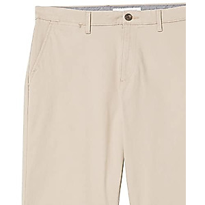 Amazon Essentials Men's Athletic-Fit Casual Stretch Chino Pant (Available in Big & Tall), Khaki Brown, 40W x 32L