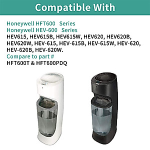 SUNRRA HFT600 for Honeywell HFT600, HEV615, HEV620, Part# HFT600T and HFT600PDQ, Long-Last & Sturdy, 6 Packs