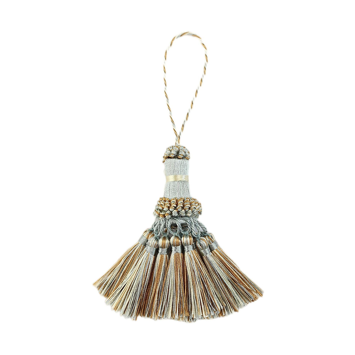 BEL AVENIR Set of 4 Tassel for Craft Elegant Polyester Tassels for Pillow Key Tassel DIY Accessories for Curtain and Home Decor- Blue