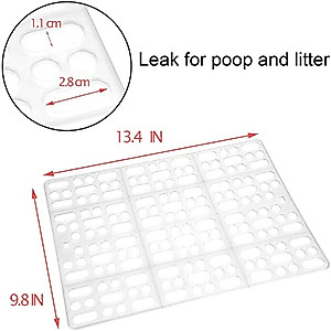 4 Pcs Rabbit Feet Pad Plastic Bunny Cage Floor Mat Foot Resting Hole Leak Water Nest Mat Pet for Small Animal Hamster Rat Chinchilla Guinea Pig Cats Dogs (White)