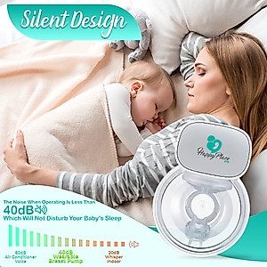HappyPlace Baby Wearable Breast Pump - 1 Pack, 24 mm Flange, Strong Suction S9 Pain Free Model, 110 Mins Quiet Use Time Clear
