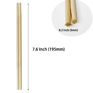 UEJYWUY 1000 Pairs 8 Inch Disposable Chopsticks, Separated Sleeved Individually Wrapped Disposable Bamboo Chopsticks, Bamboo Wooden Chopsticks for Noodles, Sushi, Asian Food