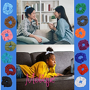 6 Pack Large Solid Scrunchies Hair Elastics-Black