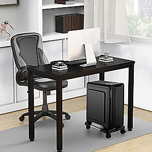 Computer Tower Stand,Hmseng Adjustable Mobile CPU Stand with 4 Rolling Caster Wheels, PC Tower Stand Fits Most PC Under Desk-Black
