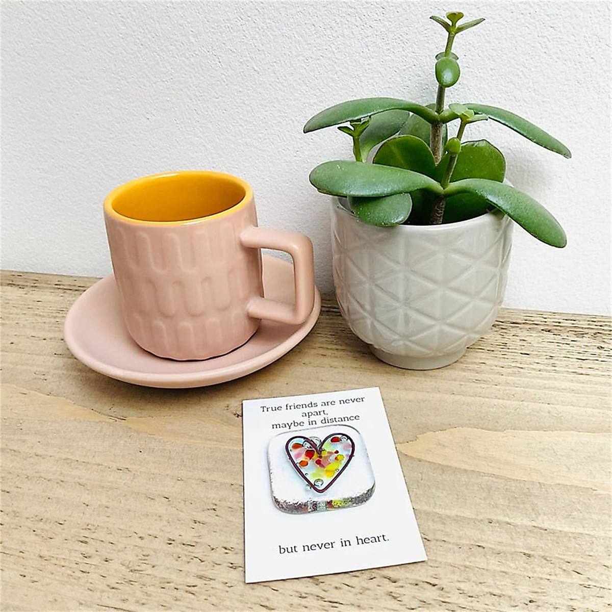 VAcsax Fused Resin Heart Pocket Token,Pocket Heart Token with Greeting Card,Cute Decorative Greeting Card (Colorful,You've Got This)