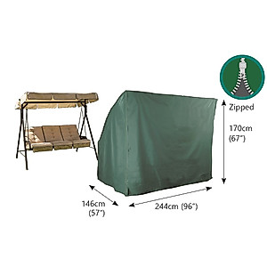 Bosmere Weatherproof Swing Seat Cover, 96" x 57" x 67", Green