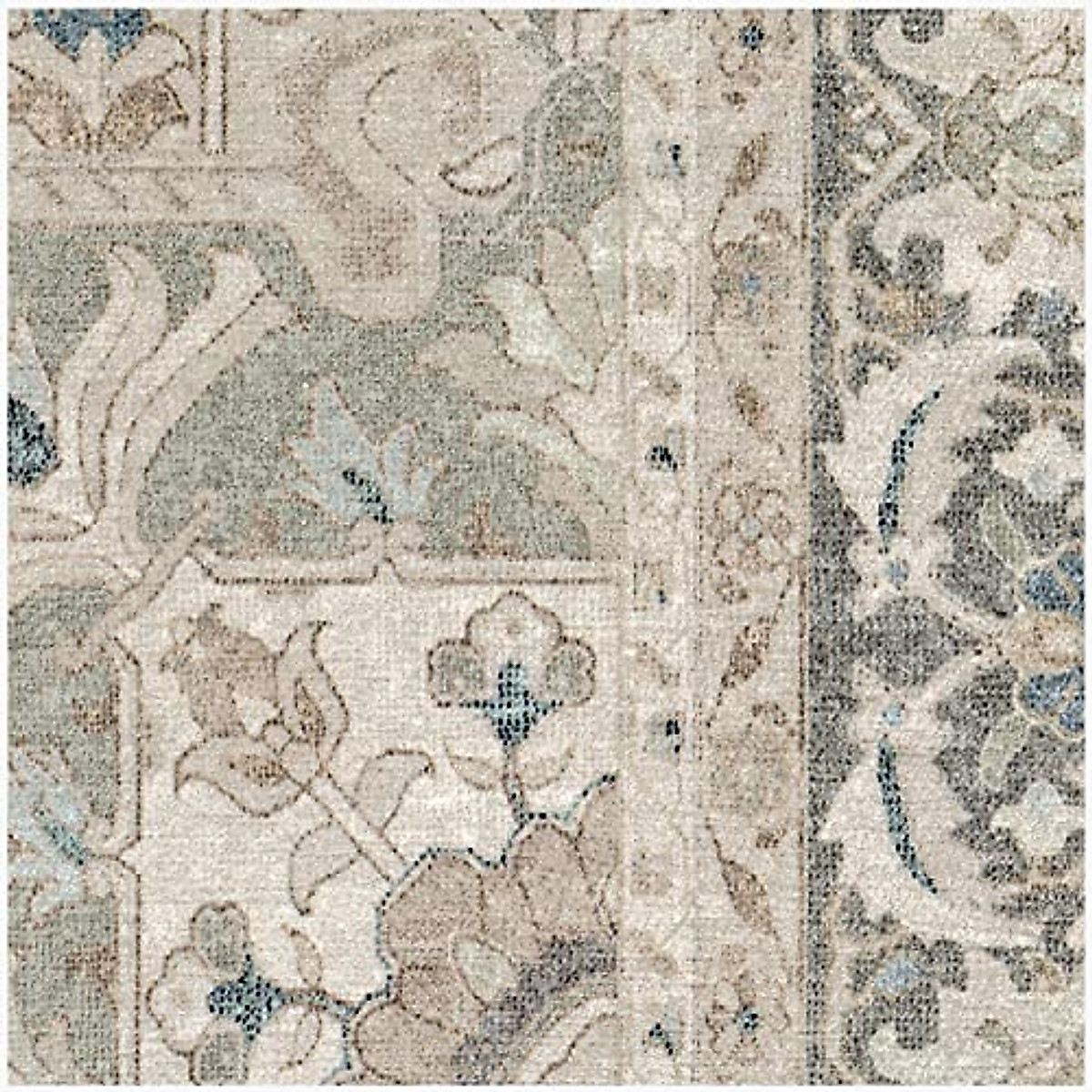 RUGGABLE x Hendesi Heriz Washable 9x12 Large Area Rug, Abalone, Premium Vintage Rugs for Living Room, Bedroom, Kitchen, Office, Classroom with Gripper Non Slip Pad