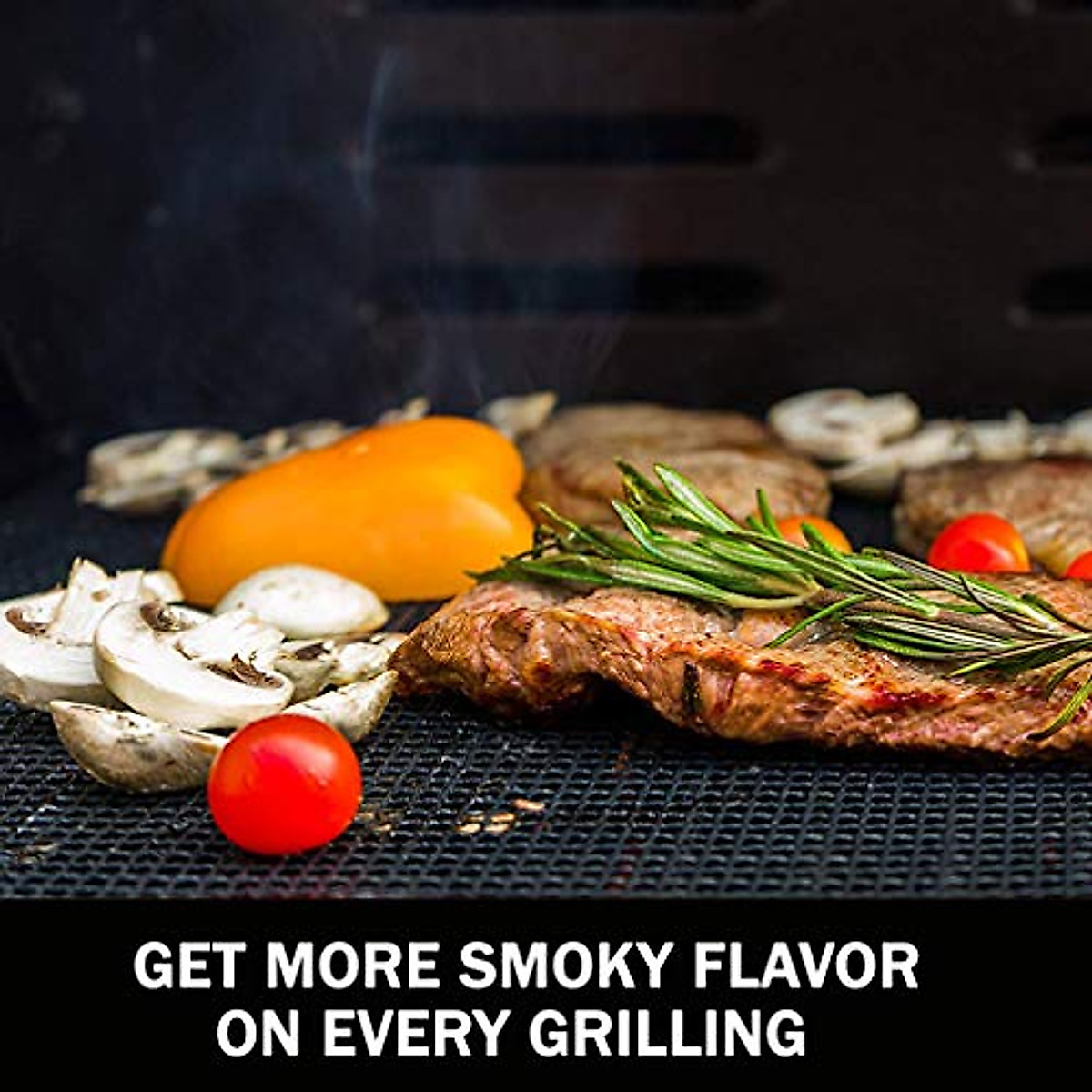 BBQ Grill Mesh Mat Barbecue Cooking Mat Non-Stick Set(2) for Outdoor Grilling Teflon Grill Mesh Sheet Liner Heavy Duty Easy to Clean for Smoker,Gas,Charcoal,Electric Grill,Oven by SUNRICH