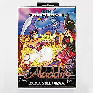 Sega MD games card - Aladdin with box for Sega MegaDrive Video Game Console 16 bit MD card - MD card Game Card For Sega Mega Drive For Genesis