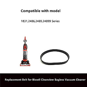 Replacement Belt for Bissell Cleanview Bagless Vacuum Cleaner，Compatible with Model :1831, 2486, 2489, 24899（2 Belt）