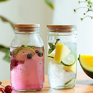 [12 Pack] Bamboo Mason Jar Lids - 6 Regular Mouth & 6 Wide Mouth Bamboo Lids for Mason Jars Storage Canning Jar Lids, Wooden Mason Jar Lids with 20 Labels & Pen