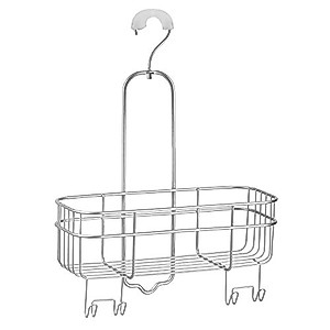 iDesign Euro Metal Hanging Shower Caddy with Swivel Hook and Bathroom Organizer for Shower Organization – 11" x 4.5" x 14.86", Silver