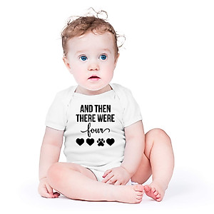 AW Fashions And Then There Were Four Baby Bodysuit Cute Newborn Boy Outfit Funny Baby Romper Girl Clothes (Newborn, White)