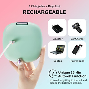 merifun LED Lighted Compact Makeup Mirror, Travel Magnifying Mirror 1x/10x - 56 LED Lights, Touch Sensor, 3 Colors Lights & Brightness Dimmable- Magnetic Closure, Rechargeable (Aqua)