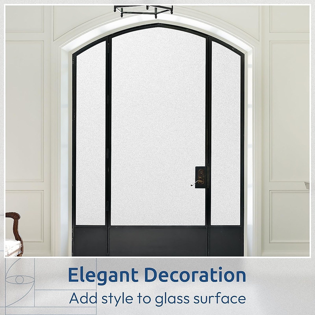 rabbitgoo Window Privacy Film, Frosted Removable Glass Covering for Bathroom, Opaque Static Cling Heat Control Door Sticker for Home Office Living Room, Non-Adhesive (Matte White, 17.5 x 78.7 inches)