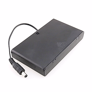 ITROLLE 8 x AA Battery Holder 8x1.5V 12V Black Battery Case Box with DC 5.5x2.1mm Male Connector and ON/Off Switch