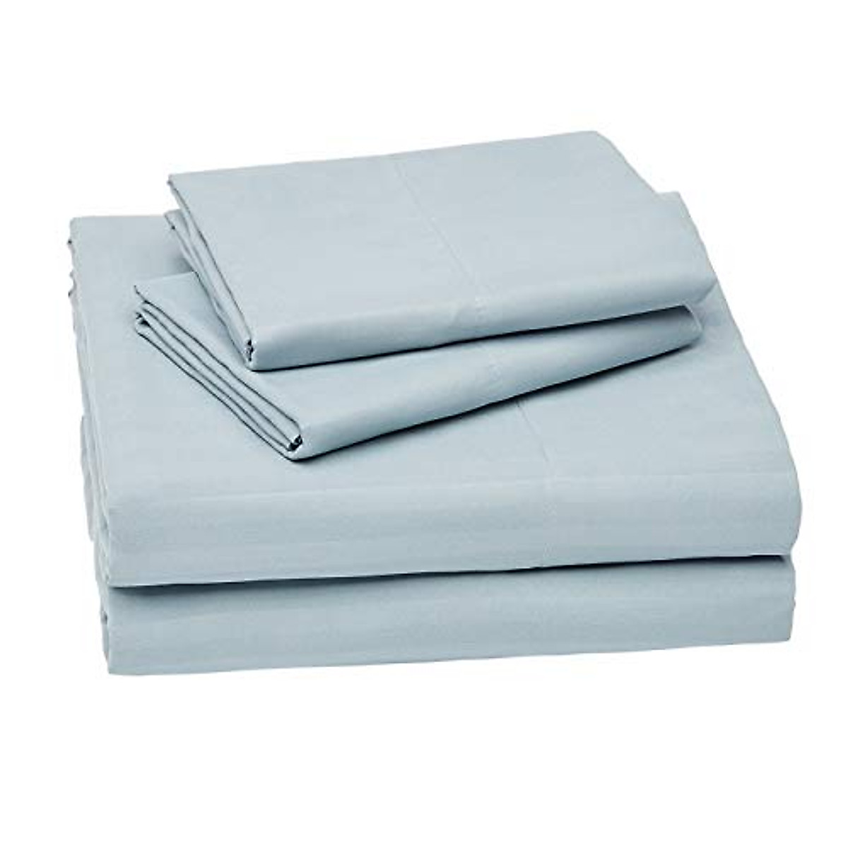 Amazon Basics Deluxe Microfiber 4-Piece Sheet Set, Full, Spa Blue Striped