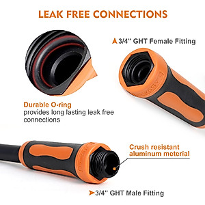 FYPower Hybrid Garden Hose 50ft x 5/8", Heavy Duty, Flexible, Lightweight, Kink Resistant Water Hose with Swivel Grip Handle, Male to Female Crush Resistant Aluminum Fittings