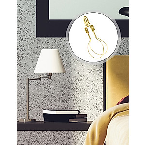 GIGIVOSHA Lamp Shade Harp Holder Adapter kit - Clip on Lampshade Light Bulb With Shade Attaching Finials Support Fitter Parts Converter(2 Pack, Polished Brass)