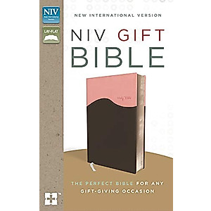 NIV, Gift Bible, Leathersoft, Pink/Brown, Red Letter Edition