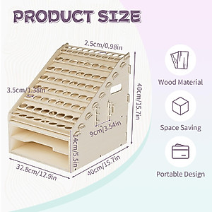 jxgzyy Wooden Paint Organizer Paint Rack with 2 Tier Open Shelves Paint Holder for 76 Paint Bottles 8 Paint Brush Craft Organizer and Storage for Art Tools Ink Bottles Miniature Paint