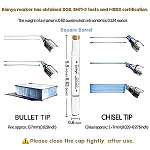 Bianyo Classic Series Alcohol Markers Set, Pack of 72, Dual Tip Bullet & Chisel Art Marker Set, Black Case with a Designable Card for Coloring, Drawing, Sketching, Outlining, Highlighting, Designing