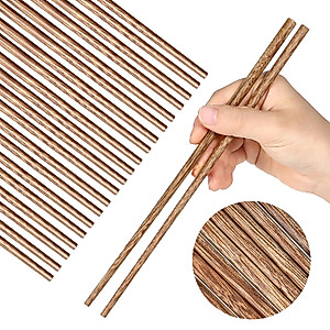 10 Pairs Wooden Chopsticks Chopsticks Dishwasher Safe Reusable Chopsticks for Adults Chinese Japanese Korean Reusable Wood Chopsticks Non Slip for Kitchen Noodles Cooking Eating Wood Grey (9.8 Inch)