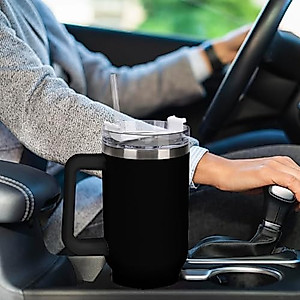 Eh Canadian Flag Maple Leaf 40OZ Tumbler Stainless Steel Travel Mug Water Bottle Car Cup Tea Cups with Lid Black-style