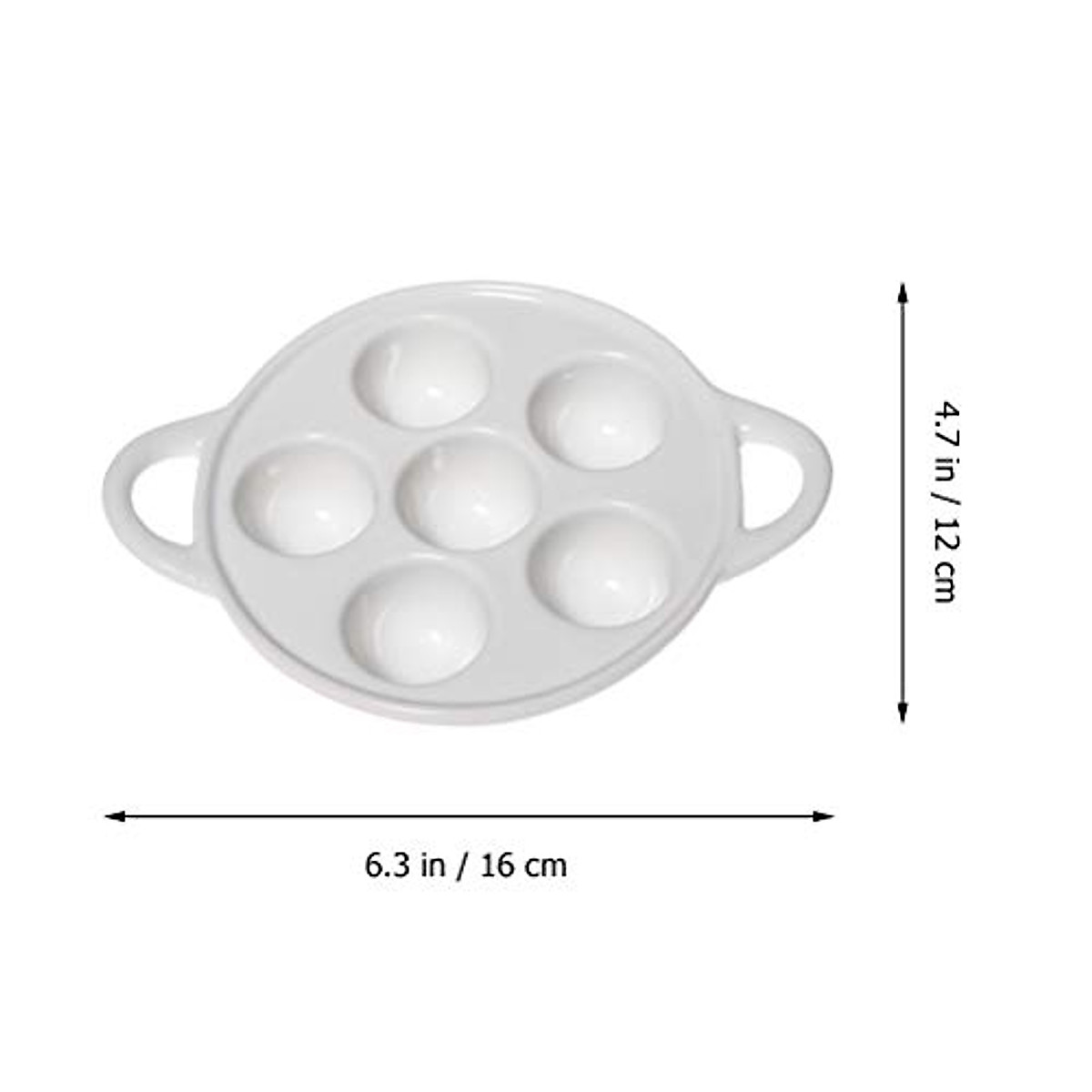 FRCOLOR White Ceramic Escargot Plates, 6 Holes Scargot Cooking Dish Mushroom Escargot Plate Dishes for Cooking Baking Escargot Baking Dish