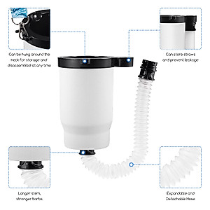 JLLOM Drink Funnel Portable Can or Bottle Cooler Cup with Detachable Expandable Hose, Portable Drink Bong Cooler Tool Outdoor for Party, White