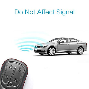 Compatible with fit for 2019 Chevrolet Silverado 1500 2500 HD 3500 HD, 2019 GMC Sierra 1500 2500 HD 3500 HD 5 Buttons HYQ1EA Leather Case Key Fob Cover Keyless Remote Start Control Holder Protector