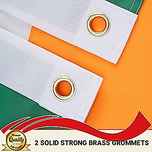 TOPFLAGS Ireland Flag Irish Outdoor Flag 3X5 Sewn Stripes Large Flags Heavy Duty Outdoor Vivid Color Fade-resistant