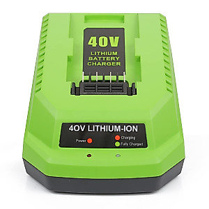 Powilling Replacement Charger Compatible with Greenworks 40V Battery Charger Lithium Ion 29482 29462 29472 2901319 2938302 BAF702 L-300 BAF704 BAF705 Compatible with 40V G-MAX Power Tools