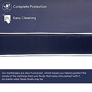 Mayton, 5-Inch Medium Firm Water Resistance Nylon Vinyl Dual Sided Mattress, Noiseless, Soft Cloud Feeling, Body Heat Reflection, Good for Hospital and Camp, Twin, Blue