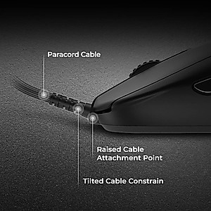 BenQ Zowie ZA13-C Symmetrical Gaming Mouse | Professional Esports Performance | Driverless | Paracord Cable | Revisioned C-Features | Matte Black | Small Size