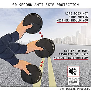 Deluxe Products CD Player Portable with 60 Second Anti Skip, Stereo Earbuds, Includes Aux in Cable and AC USB Power Cable for use at Home or in Car