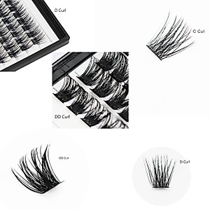 Vayator Mixed Size Kit with Applicator and Lash Bond & Seal 8-14mm/10-16mm/14-20mm Mix D Curl/DD Curl Makeup Cluster Grafting Eyelashes Individual Extension (C#8-10-12-14mm Mixed)