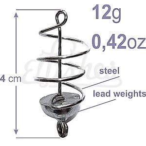 Elfishes Design 20pcs Carp Spring Bait Fishing Feeder 0.9oz 0.4oz Steel Coarse Fishing Tackle