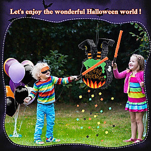 HyDren Halloween Witch Legs Piñata for Halloween Party Supplies with Blindfold Bat Halloween Photo Prop Decoration