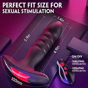 Anal Plug Vibrator with App Control Sex Toy for Men Women - Prostate Massager with 7 Thrusting & Vibrating Modes Adult Anal Vibrator Butt Stimulator Plug for Male Female