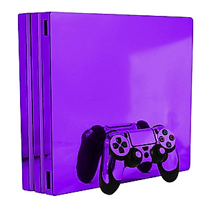 Purple Chrome Mirror - Vinyl Decal Mod Skin Kit by System Skins - Compatible with PlayStation 4 Pro Console